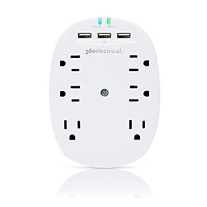 360 Electrical Studio 4.8 6-Outlet Surge Tap w/ 4.8A 3-Port USB and 1080 Joules of Surge Protection