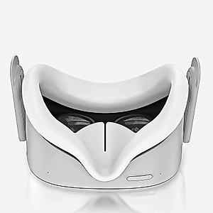 Geekria VR Protective Cover Fit Compatible with Meta Quest 2, Touch Controller Grip Cover, Front Face Protector Cover, Silicone Face Cover with Lens Protective Cover (12PCS, White)