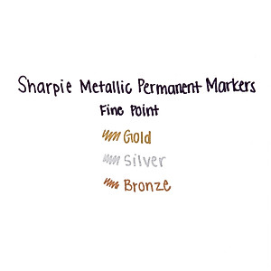 Sharpie Metallic Permanent Markers, Gold, 4/Pack