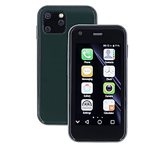 LJCM Mini Smartphone, Small Mobile Phone 2MP Front Camera and 5MP Rear Camera 4 Cores 1GB RAM 8GB ROM Dual Card Dual Standby, for Photography 1580mAh (Dark Green)