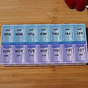 Weekly Pill Case Double Row Combined Daily Pill Box Organizer with Lid 7 Day Pill Organizer Home Supplies Organizers and Storage