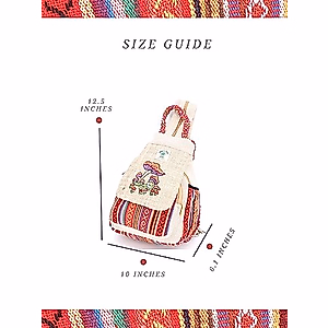 Unique design Mushroom Embroidery Himalaya Hemp Hippie Backpack Festival Backpack FAIR TRADE Handmade with Love. (NATURAL HEMP)
