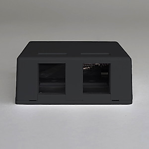 ICC Surface Mount Box with 2 Ports, Black, Single