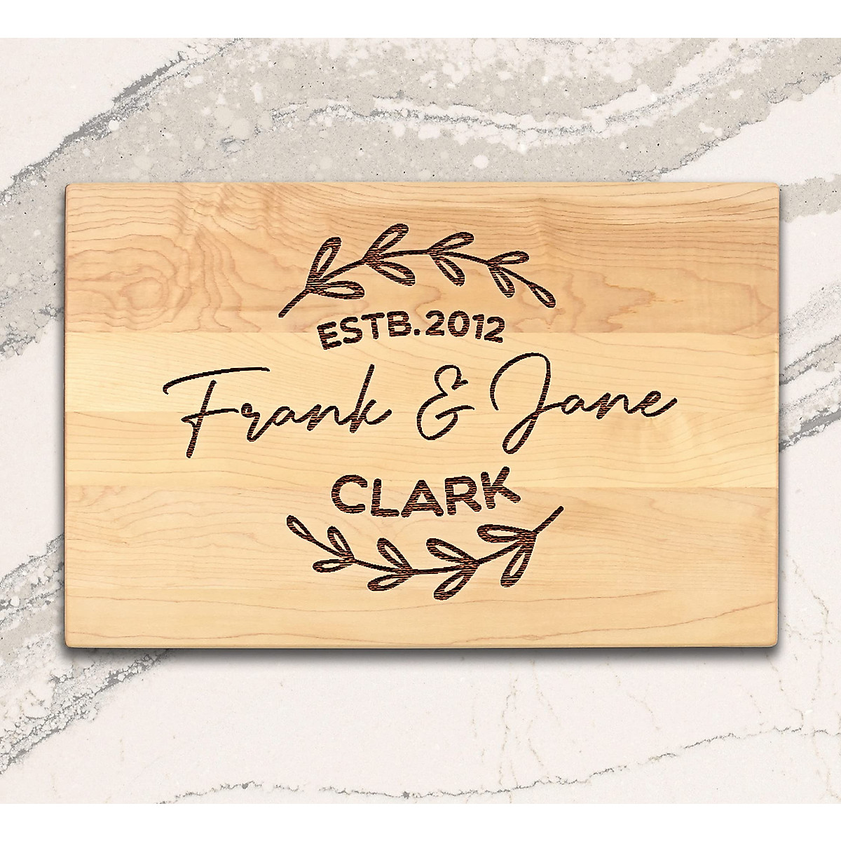 Personalized Cutting Board Wedding Gift for Couple Custom Rectangular Cutting Board Hubby Wifey Gift