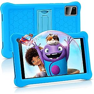 Kids Tablet 7 inch Android 11 Tablet for Kids(Ages 3-12), 3GB RAM 32GB ROM 128GB Expand,Google Certificated, Kids Software Pre-Installed, Bluetooth, WiFi, Dual Camera,with Shockproof Case-Blue…