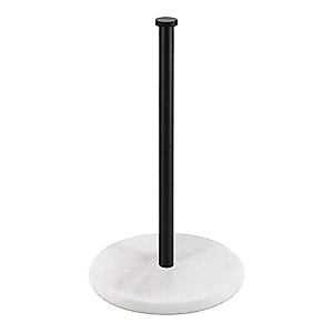 Kitchen Paper Towel Holder Standing with Marble Base for Standard or Jumbo-Sized Rolls, Matte Black KPH100-BK