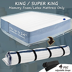 Meersburg Vacuum Storage Bag for Mattress – Vacuum Seal Bag for Memory Foam and Latex - Easy Moving, Shipping and Storage (King/Cal King)
