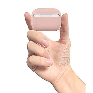 Airpods Pro Case Cover,AirPods Pro Case Protection No Keychain,Silicon Ultra-Thin Soft Cover Skin Compatible with Airpods Pro(Pink)