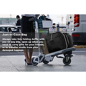 24" Foldable Duffle Bag 60L for Travel Gym Sports Lightweight Luggage Duffel By WANDF (24 inches (60 Liter), Black 24'')