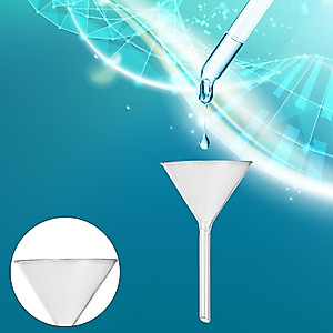 Baluue 4pcs Glass Funnels Set, Borosilicate Glass Funnel for Lab, Short Stem, Heavy Wall, 40mm, 50mm, 75mm, 100mm