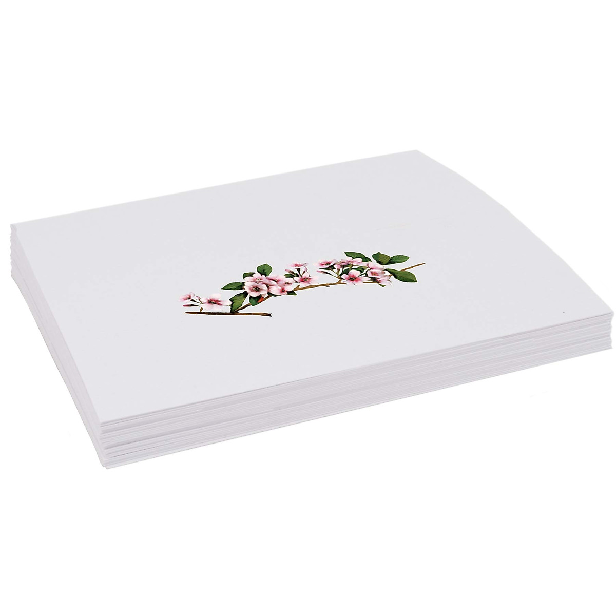 Pink Cherry Blossoms Place Cards, Set of 60, Pre-cut and Scored - Wedding, Party, Dinner, and Special Events - Made in the USA