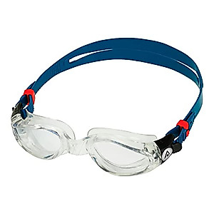 Aqua Sphere Kaiman Adult Swimming Goggles - The Original Curved Lens Goggle, Comfort & Fit for the Active Swimmer | Unisex Adult, Clear Lens, Clear/Petrol Frame (EP3000098LC)