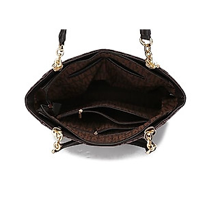 Mia K Collection Shoulder Handbag for Women: Vegan Leather Satchel-Tote Bag, Top-Handle Purse, Ladies Pocketbook Red