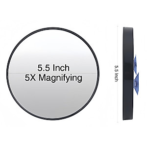 EMILYSTORES 5X Magnifying Mirror with Suction Cup Fixture 5.5 Inch Makeup Mirror