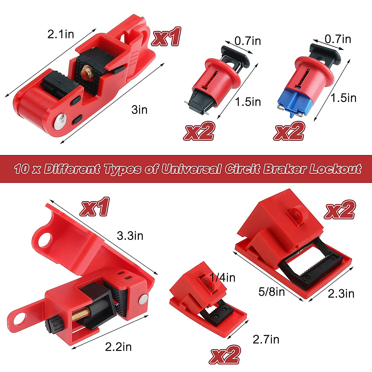 RealPlus Electrical Lockout Tagout Kit - Safety Padlocks, Gate Valve Lock, Ball Valve Lockout Device, Circuit Breaker Lockout, Hasp, Plug Lock, Cable Lockout, Loto Tags Set