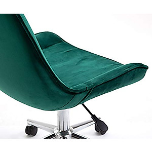 Cherry Tree Furniture Cala Pine Green Colour Velvet Fabric Desk Chair Swivel Chair with Chrome Base