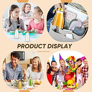 Roshtia 30 Pack 4oz 120ml Plastic Mini Milk Bottles Bulk Juice Shot Bottles with Lids Small Beverage Drink Containers for Restaurants Desserts Milk Iced Milkshakes Homemade (Gold)