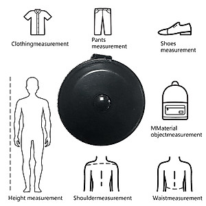 3 Pack Tape Measure Retractable Measuring for Body Fabric Sewing Tailor Cloth Knitting Craft Weight Loss Measurements Retractable Black Dual Sided Tape Measure Body Measuring 60-inch 1.5 Meter