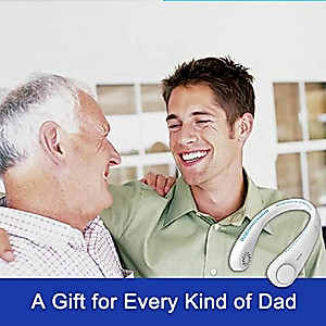 MITO Portable Hanging Neck Fan,Battery Operated Bladeless Neck Fan,Rechargeable Personal Cooling Fan,Wearable Personal Neck Fan with 3 Wind Speeds for Office Sports Traveling Unique Gift for Father