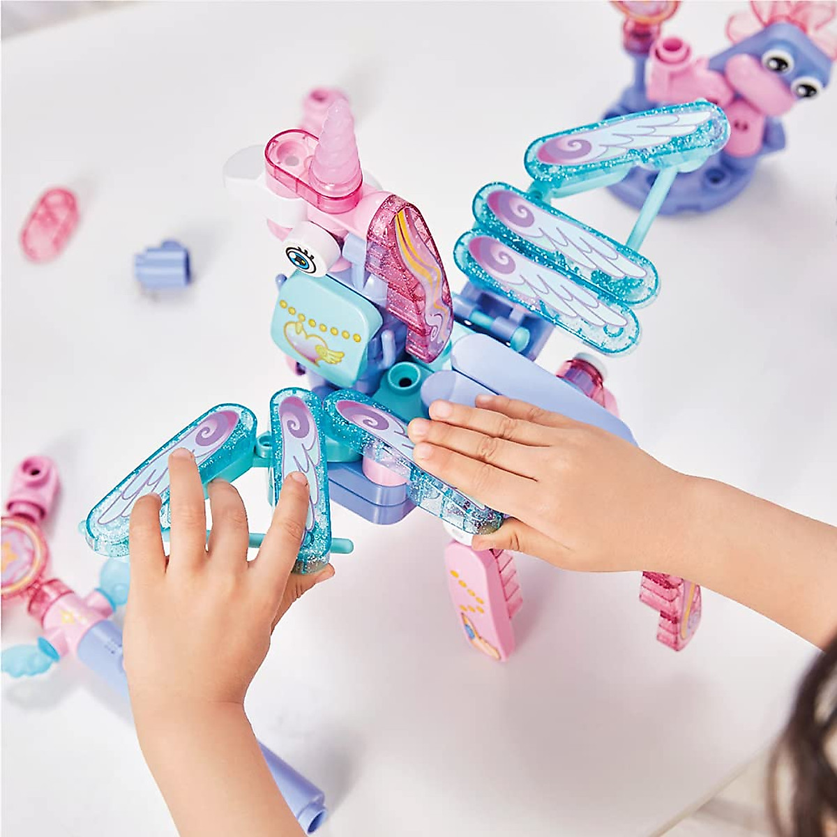BOTZEES GO! Unicorn Toys, Unicorn Robots for Kids, Building & Electric Remote Control Toys, STEM Learning Toys for Kids Ages 3+, Girls Toys, with RC Magic Stick, App Based