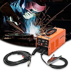 Mig Welder, Gasless Flux Core Wire Automatic Feed MIG135F Mig Welding Machine ,Dual Voltage 110V/220V IGBT Inverter Mig Welders