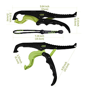 kaba Saltwater Fishing Lip Gripper 9.8'' Fish Grabber Tool with Lanyard Catfish Mouth Pliers Fish Lip Grip Holder Gear Accessories Gift for Men