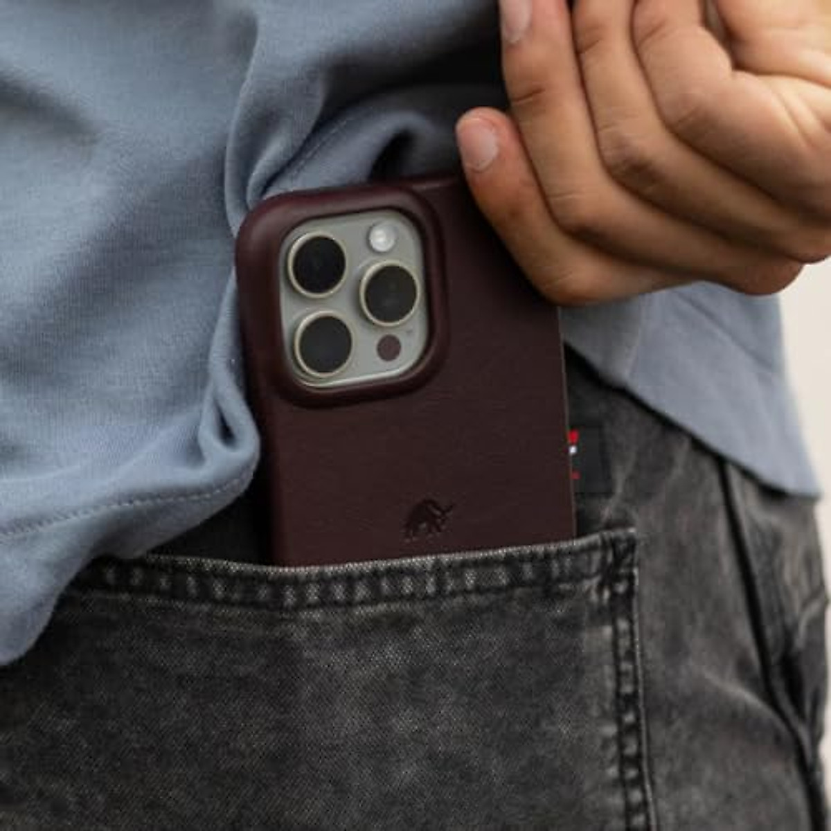 Bullstrap Premium Handcrafted Leather Case for iPhone 13 Pro Max | No-Bulk Flawless Fit & MagSafe Compatible | Premium Full-Grain iPhone 13 Pro Max Leather Case w/Beautiful & Unique Patina | Bourbon