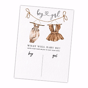 11"X 15" Gender Reveal Signature Voting Self-Standing Sign, Retro Baby Clothes, What Will Baby Be? Guess He Or She Game For Baby Shower Party, Party Favor & Decoration-A04