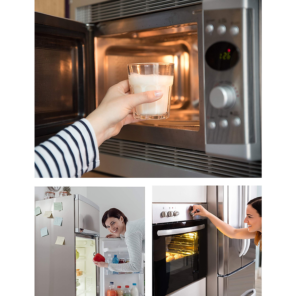 Mandala Crafts Appliance Light Bulbs for Microwave, Refrigerator, Oven; Dimmable, Intermediate Base, Pack of 8 (Warm White, E17 T8 120V 40 Watt)