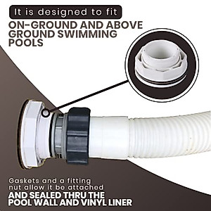 1 1/2" Above Ground Pool Inlet Return Fitting with Locknut Gasket - Famale Inlet Pipe (FIP) Thread - Exact Replacement Hayward SP1023