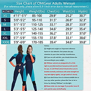 OMGear Wetsuit Men Women Youth 3mm Neoprene Full Body UV Protection One Piece Long Sleeves Scuba Diving Suits Back Zipper for Scuba Diving Surfing Snorkeling Swimming Water Sports(Green & orange,2XL)