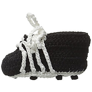 Jefferies Socks Baby-Boys Soccer Cleats Crochet Bootie, Black, Newborn