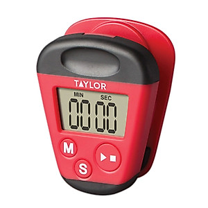 Taylor Kitchen Clip Timer with Magnet for Refrigerator Counts Up and Down for School, Learning, Projects, and Kitchen Tasks