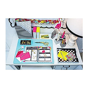 Schoolgirl Style Simply Stylish 3-Piece Polka Dot Pencil Cup Holder Set, Assorted Black and White Pencil Cup Holders, Classroom Supplies Organizer for Desk Organization, Black & White Classroom Décor