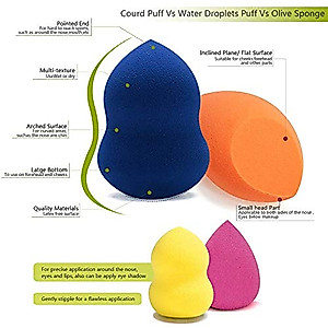 Miss Gorgeous London Makeup Sponge Set Blender Beauty Foundation Blending Sponge - Multi-colored 6 Pieces