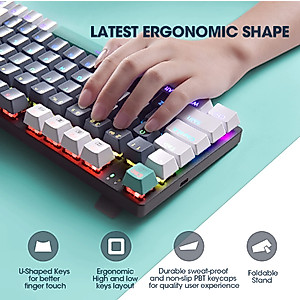 Wireless Mechanical Keyboard,Triple-Mode 2.4G/USB-C/Bluetooth Gaming Keyboard with RGB Backlit,Efficient Numeric Pad,Red Switches,94 Keys Metal Base PBT Compact Quiet Wired Keyboard for PC Mac iPad