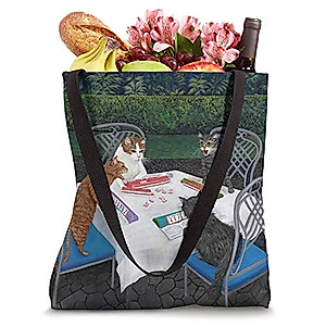 Cats Playing Mahjong Tote Bag