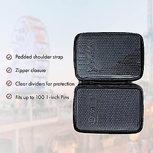 PinFolio Classic Pin Display Bag, Lightweight Sports Pin Book Designed for Storage & Easy Trading Up to 100 1-Inch Enamel Pins (Black & White)