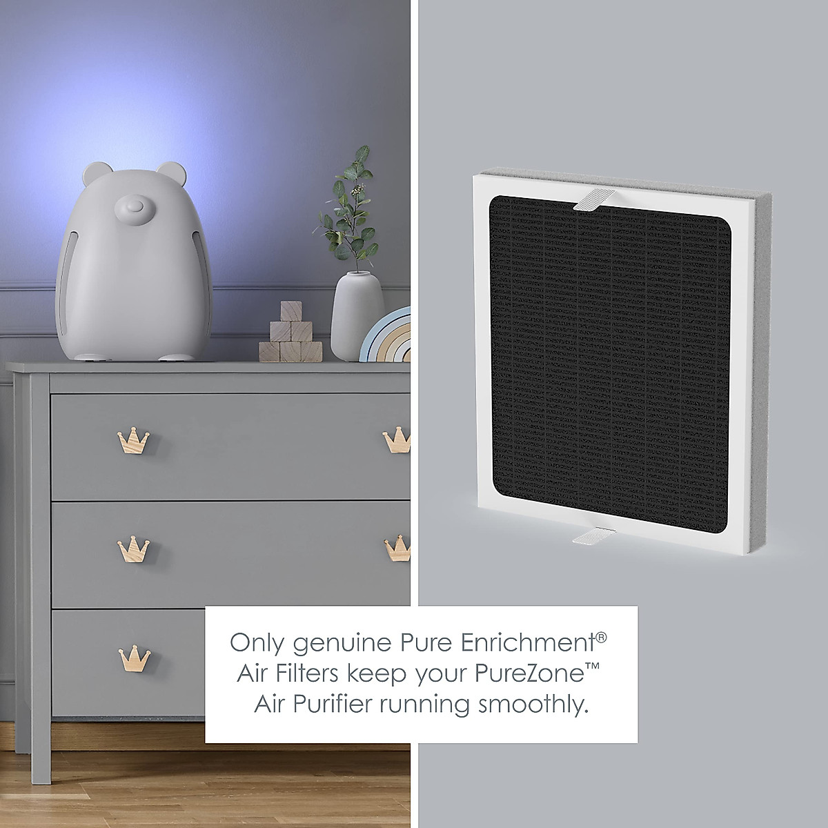 Pure Enrichment® Genuine 3-in-1 True HEPA Replacement Filter for the PureZone Kids Bear Air Purifier (PEAIRBER)