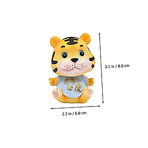 Abaodam 1pc Tiger Bobble Head Doll Chinese Gifts Bobbleheads Office Desk Decorations Bobblehead Animal Ornament Mascot Animal Figurine Cute Figure Model Souvenir Gift Tiger Car Ornaments
