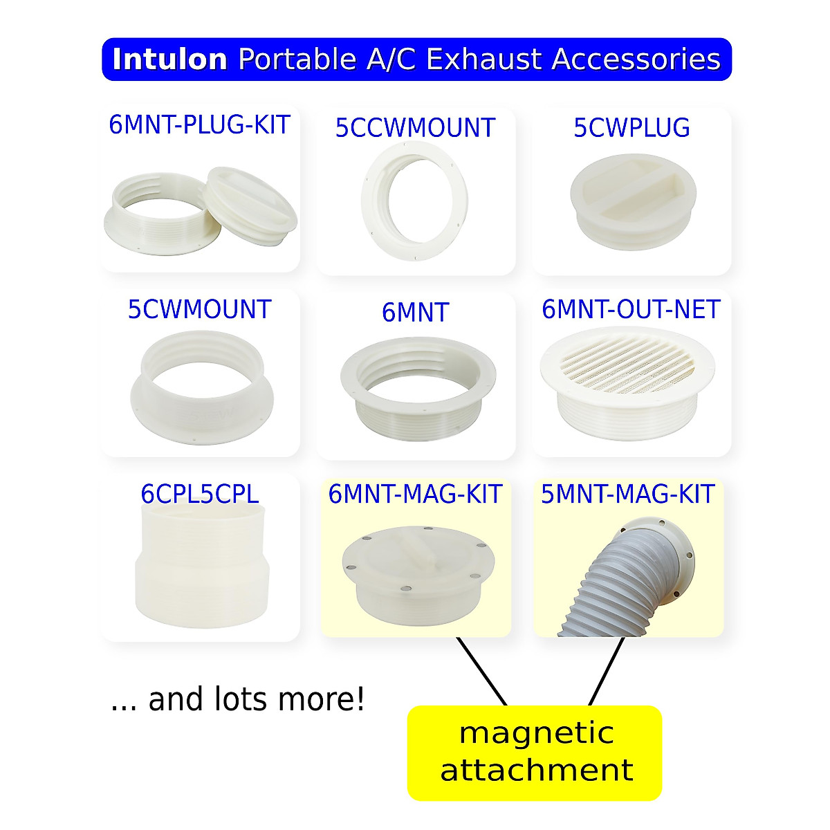 5-inch Tube Portable AC Exhaust Hose Wall Mount Plug - Counter-clockwise thread 5CCWPLUG
