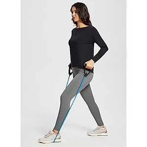 BALEAF Women's Long Sleeve Workout Tops Active Running Shirts Loose Fit Quick Dry Athletic Yoga Tee Shirts Lightweight Casual Fall Black XS