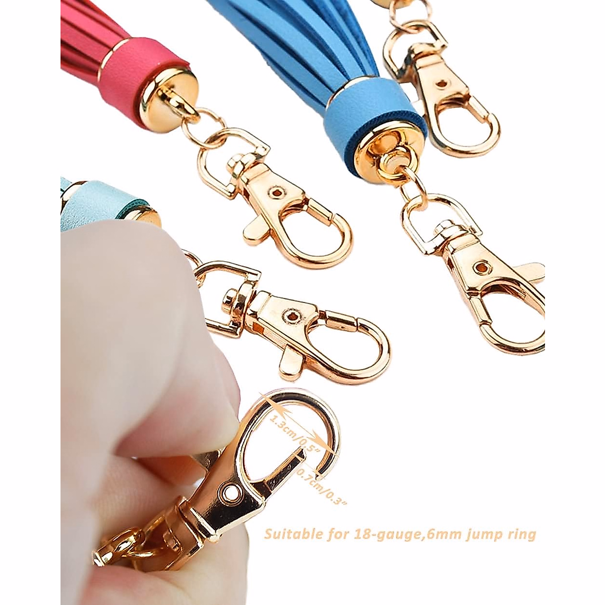 MSCFTFB 10pcs Tassel Purse Charm,Leather Keychain,Key Chain for Car Keyring Purse Accessory Bag Charm Gift for Mom(Gold)