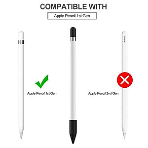 siduater [4-Pack] Silicone Protective Accessories for Apple Pencil 1st Generation, Includes 1 Apple Pencil Cap Replacements, Apple Pencil Cap Holder, Apple Pencil Tip Cover, Adapter Tether, Pink