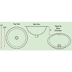 Nantucket Sinks ROS-OF 13" Hand Hammered S. Steel Bathroom Sink