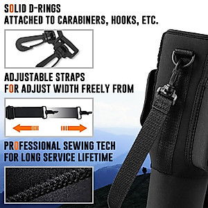 CONIJIWA Water Bottle Carrier Bag With Straw Covers Cap for Stanley 40 oz Tumbler Cup，Adjustable Shoulder Hand Strap,Stanley Cup Accessories for Walking Hiking Travelling Camping