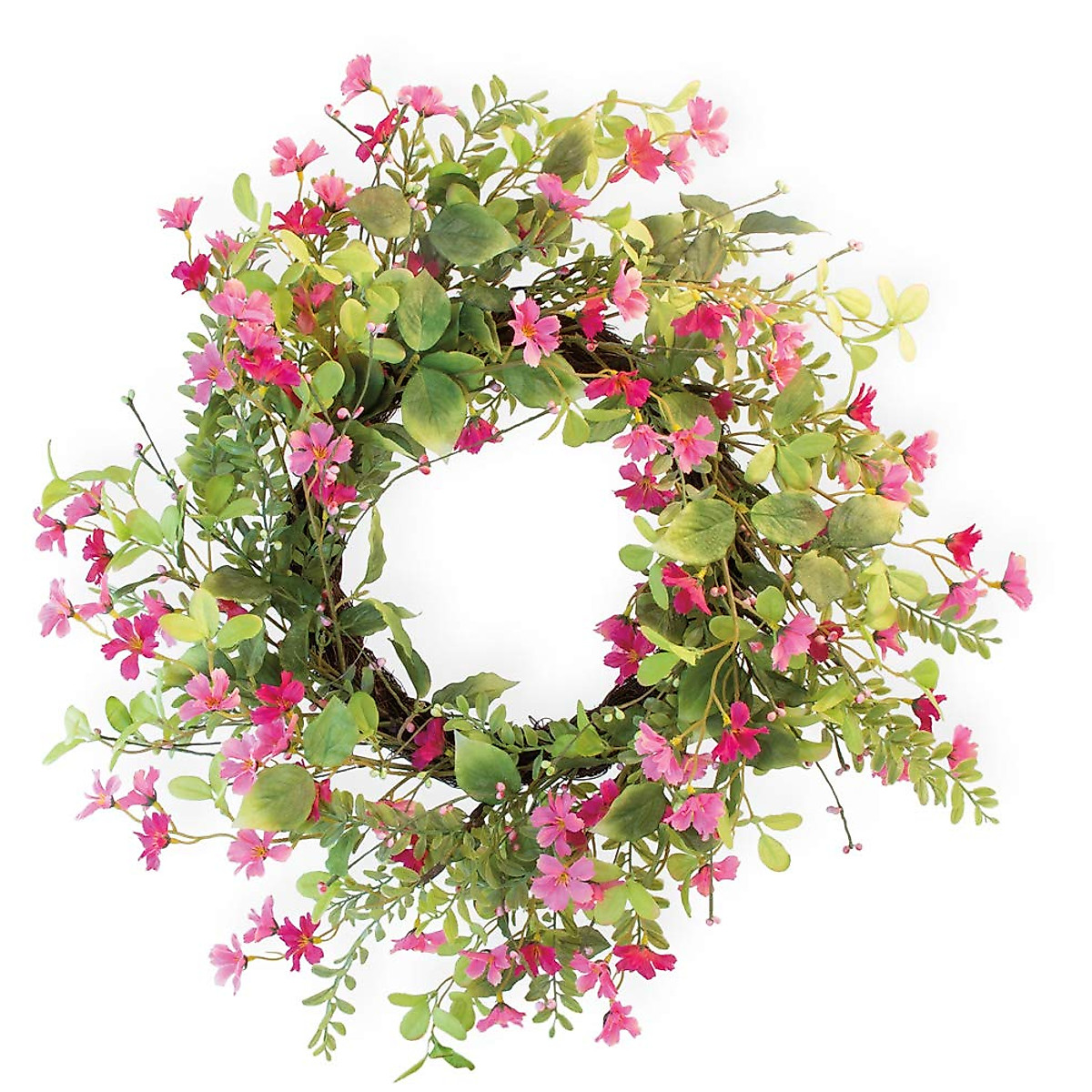 Boston International Decorative Front Door/Wall Wreath, 23.5-Inches, Pink Harmony
