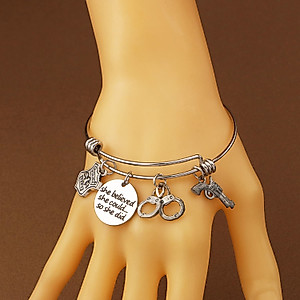 ARETIS Police To Be Gift She Believed She Could Police Woman Bracelet Police Officer Mom Gift Police Academy Graduation Gift Police Dept Bracelet (She believed JC-BR)