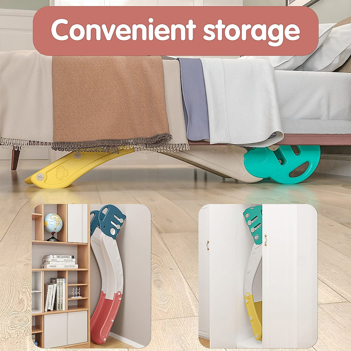 Couch Slide for Kids can be Used with beds, Stairs, Bedside Tables, and Stairs. Suitable for Toddlers, Boys and Girls. The Maximum Load-Bearing Capacity is 220LBS. Easy to Install