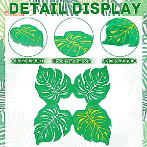 Teling 80 Packs Rainforest Leaf Napkins Bulk Palm Green Disposable Napkins Hibiscus Flower Tropical Jungle Party Napkins Gold Grad Napkins for Summer Hawaiian Luau Safari Baby Shower Birthday Party